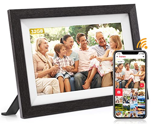 Frameo 1920x1200(FHD) 32GB Digital Picture Frame 10.1 inch Smart WiFi Digital Photo Frames LCD Touch Screen Auto-Rotate Share Pictures Videos Load from Phone Via Frameo App