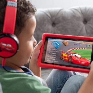 Pebble Gear Disney Pixar Cars Bundle - 7 Inch Children's Tablet with Bumper & Headphones, Parental Control, Blue Light Filter, 500+ Games, Apps, E-Books, 85 dB Volume Limiter