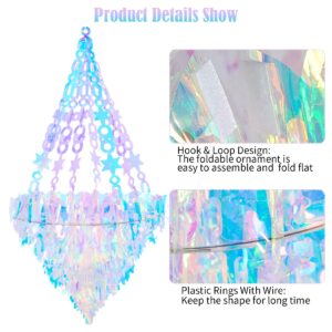 Iridescent Chandelier Hanging Decoration Holographic Party Decoration Rainbow Film Frozen Party Supplies