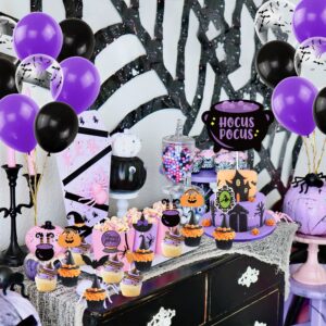 Halloween Birthday Party Decorations, Halloween Witch Party Decorations, Witch Birthday Banner Hocus Pocus Cake Topper Balloons for Halloween Witch Birthday Baby Shower Hocus Pocus Party Supplies