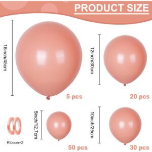 Dusty Rose Balloons Different Sizes, 105Pcs Dusty Pink Balloon Garland Arch Kit 18 12 10 5Inch Latex Wedding Mauve Balloon, Engagement Birthday Baby Shower Bride Anniversary Gender Reveal Party Decor