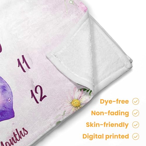 Pavo Premium Sunflower Milestone Blanket for Baby Girls - Includes Exclusive Leaf Frame - Personalized Monthly Baby Milestone Blanket for Newborn Essential - 60"x40" Sunflower Baby Girl Stuff