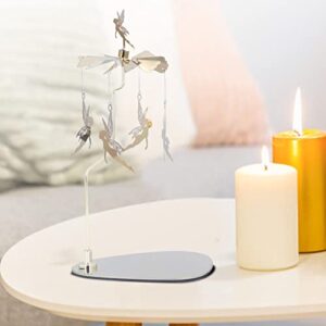 Garosa Round Triangular Tray Rotating Candlestick Scented Candle Romantic Revolving Lantern Table Rotating Candle Holder Spinning Candle Holder for Home Decoration Party(Little Fairy)