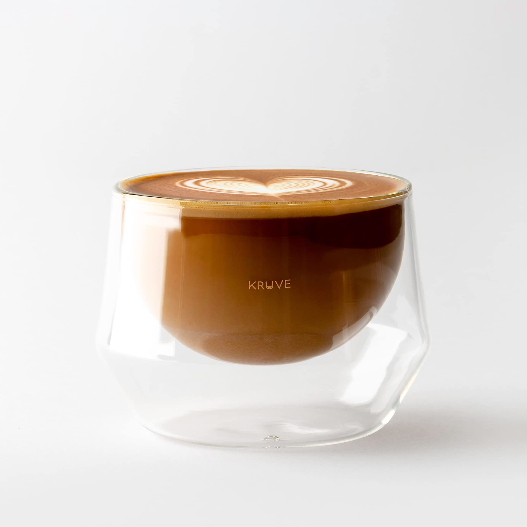 KRUVE IMAGINE Milk Drink Glass, Hand Made, Double-wall, Set of Two (10oz/300ml Latte Plus)