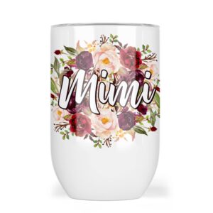 floral mimi wine tumbler - mimi wine travel tumbler