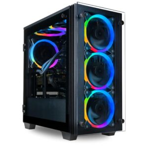 empowered pc stratos micro gaming desktop - nvidia geforce rtx 4070, intel 12 core i7-12700kf processor, 32gb ddr5 ram, 512gb nvme ssd + 2tb hdd, wifi, windows 11 home - rgb gamer computer