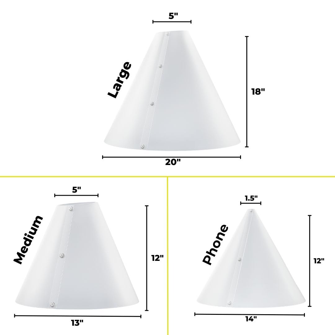 V-Flat World The Light Cone x Karl Taylor Photo Light & Photo Flash Diffuser - 360 Diffusion for Shooting Reflective Items - Alternative to Photo Box for Product Photography - 3-Piece Kit