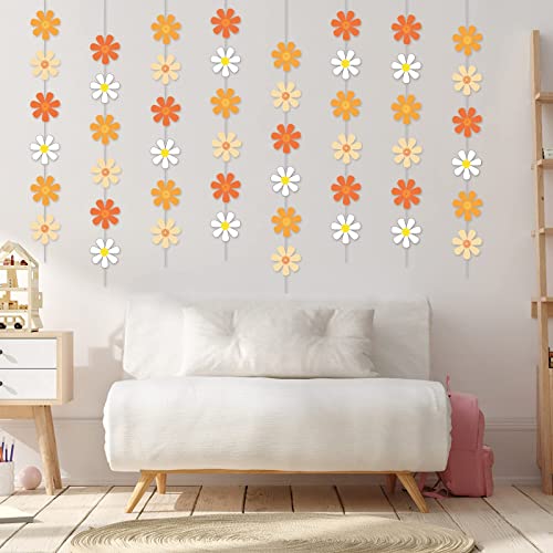 Daisy Groovy Boho Party Banners Daisy Garland Kit Daisy Hanging Swirl Daisy Party Supplies Decorations Daisy Paper Cutouts for One Two Birthday Baby Shower Party Home Classroom Favor Supplies Decor