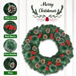 Treetim 9 Ft Christmas Garland with 100 LED Lights and Remote Control, Battery Operated Pre-Lit Xmas Garland of 9 Light Modes and Timer, Suitable for Indoor Outdoor Mantle Fireplace(Color)