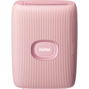 Fujifilm 16767208 Instax Mini Link 2 Smartphone Printer Soft Pink Bundle Instax Mini Twin Pack Picture Format Instant Film (20 Shots), Deco Gear Hard EVA Case and Microfiber Cloth