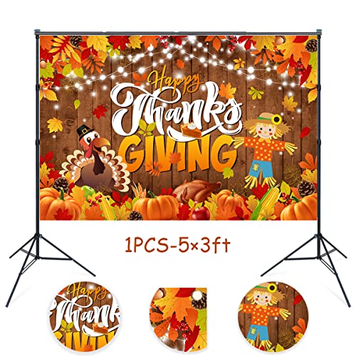 Happy Thanksgiving Background - Thanksgiving Banner Decoration Fall Pumpkin Turkey Maple Leaf Fall Party Decorations Thanksgiving Photography Background