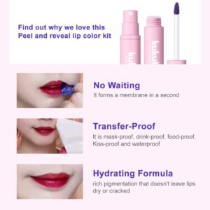 kukubird Peel & Reveal Long Lasting Natural Waterproof Smudge Proof Lip Tints (Icon)