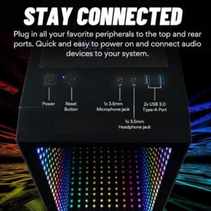 Empowered PC Continuum Micro Gaming Desktop - NVIDIA GeForce RTX 4070 12GB, AMD 8-Core Ryzen 7 5700X3D Processor, 32GB RAM, 512GB NVMe SSD + 2TB HDD, WiFi, Windows 11 Home - RGB Gamer Computer