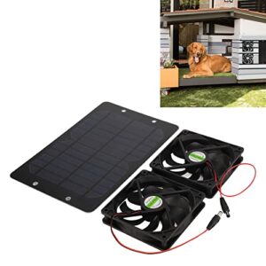 Solar Panel Fans Kit, 10W 12V Solar Panel Powered Dual Fan, Portable Gable Fan, Waterproof Outdoor Solar Exhaust Ventilation Fan for Greenhouse, Chicken Coops, Shed, Dog House, Window Exhaust, RV