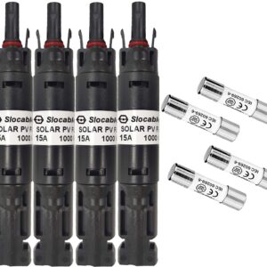 Solar Odyssey 4 Pack 15A Solar PV in-Line Fuse Holder Waterproof w/Fuse 15 Amp Pack of 4