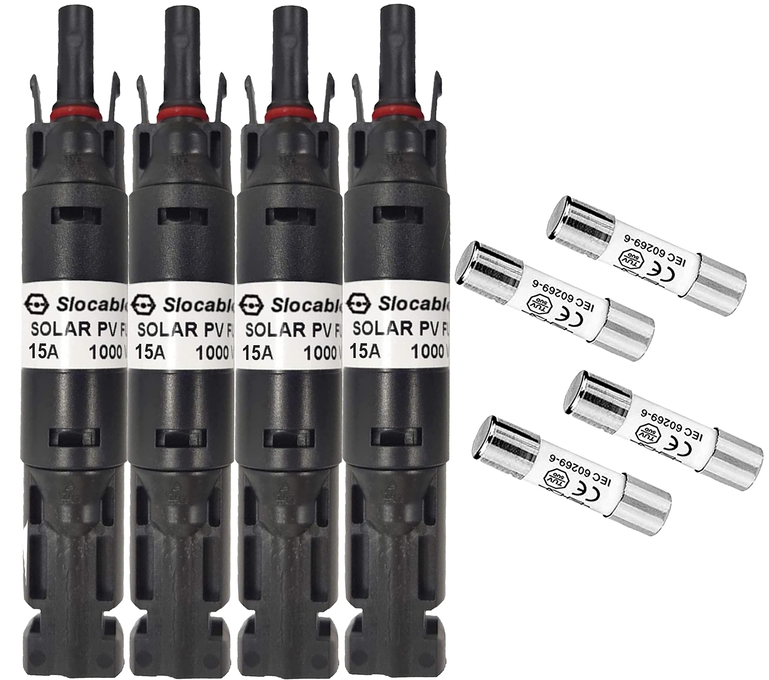 Solar Odyssey 4 Pack 15A Solar PV in-Line Fuse Holder Waterproof w/Fuse 15 Amp Pack of 4