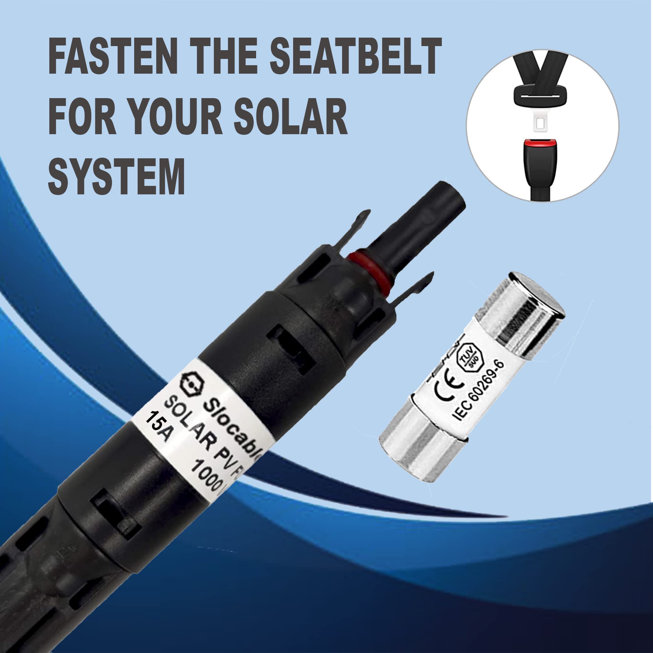 Solar Odyssey 4 Pack 15A Solar PV in-Line Fuse Holder Waterproof w/Fuse 15 Amp Pack of 4