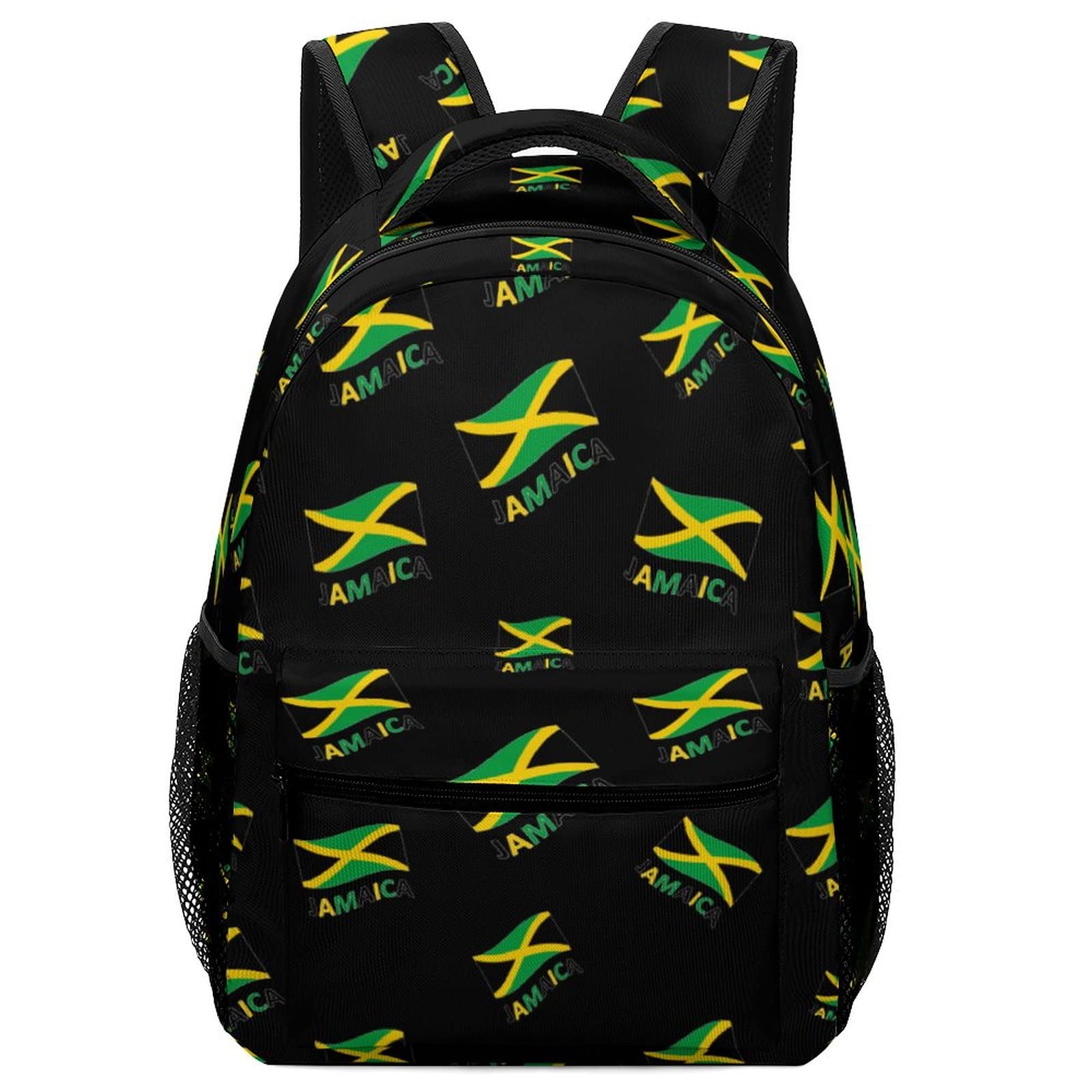 Jamaican Flag Funny Backpack Shoulders Bookbag Travel Laptop Daypack