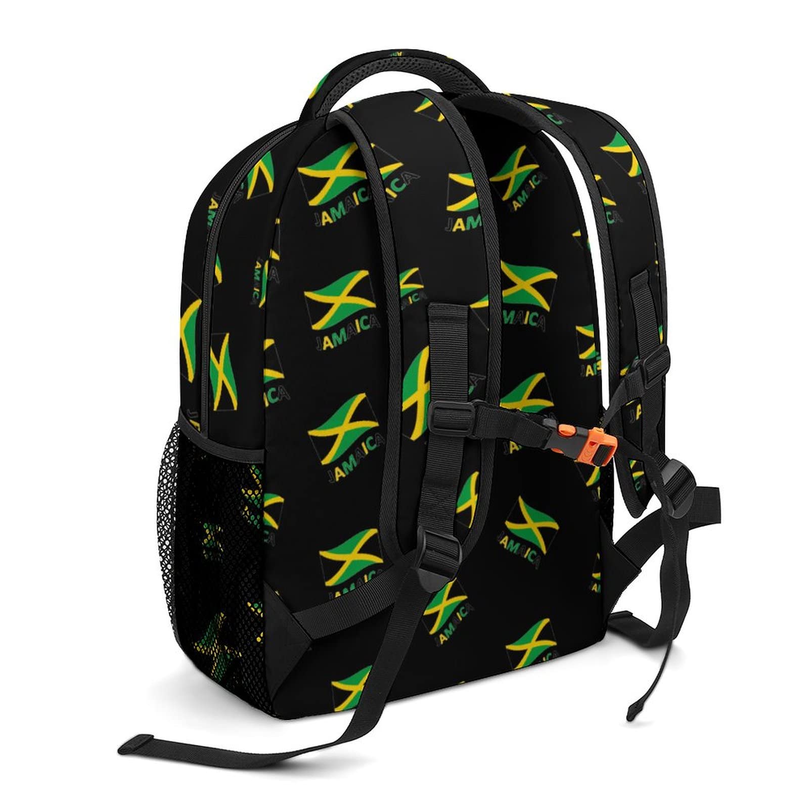 Jamaican Flag Funny Backpack Shoulders Bookbag Travel Laptop Daypack