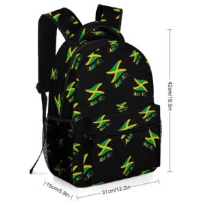 Jamaican Flag Funny Backpack Shoulders Bookbag Travel Laptop Daypack