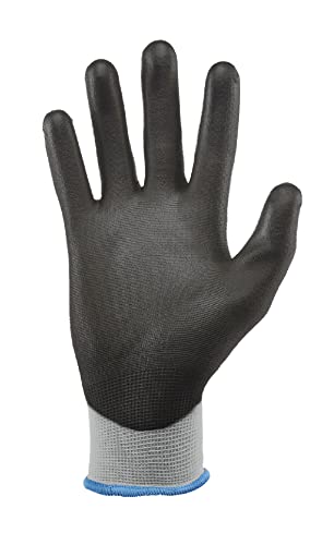 Gorilla Grip Grey Slip Resistant All Purpose Work Gloves, Size: Large, Pack of 5 Pairs of Gloves