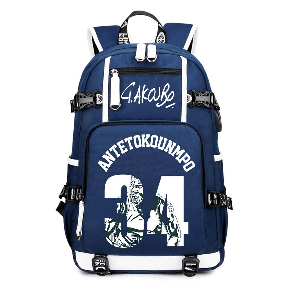 Ansigeren No. 34 Basketball Player Star ATKMPO Creative Backpacks Sports Fan Bookbag Travel Student Backpack For Men Women (9)