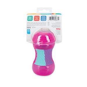 Nuby No Spill Sili Bands 10oz Soft Spout Cup with Textured Easy Grip Silicone Band - Pink