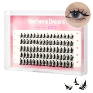 ninetynine dreams tower top style individual manga manhua anime lash extensions (9-13mm) c curl reusable false eyelash soft & lightweight volume lash clusters