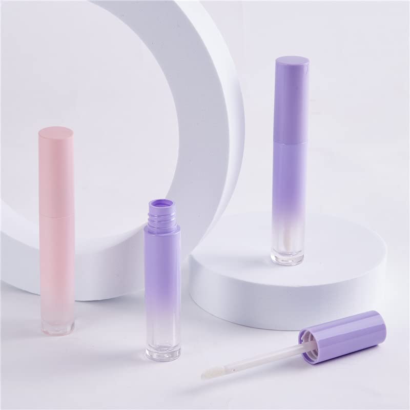 COSIDEA 30 pcs Empty 3ml gradient pink Lip Gloss Tubes with Wand round Lipgloss tube Containers packing Bulk Wholesale