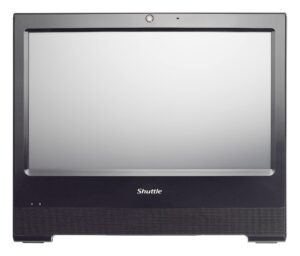 shuttle xpc aio x50v8 black embedded intel celeron 5205u all-in-one barebone pc, fanless, ip54 certified, vesa compatible, no ram, no hdd/ssd, no os