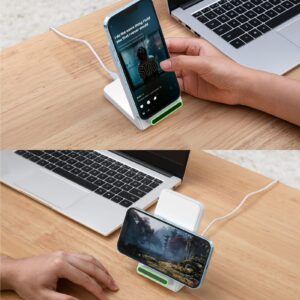 Wireless Charging Stand for iPhone 15/14/13/12 Pro Max/Pro/Mini, SE 11 X XR XS MAX X 8 Plus, Wireless Phone Charger Samsung S23/S22/S21/S20/S10+/Ultra, Note 20/10/9 White (Adapter Included)