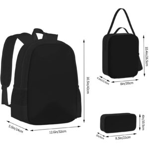 DWONDFORT Fashion Backpack Combination With Lunch Bag Pencil Bag Travel Schoolbag (BACKPACK-2)