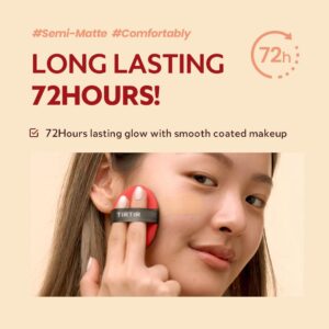 TIRTIR Mask Fit Red Cushion Foundation | Japan's No.1 Choice for Glass skin, Long-Lasting, Lightweight, Buildable Coverage, Semi-Matte Finish, Korean Cushion Foundation (23N Sand, 0.15 oz.(Mini))