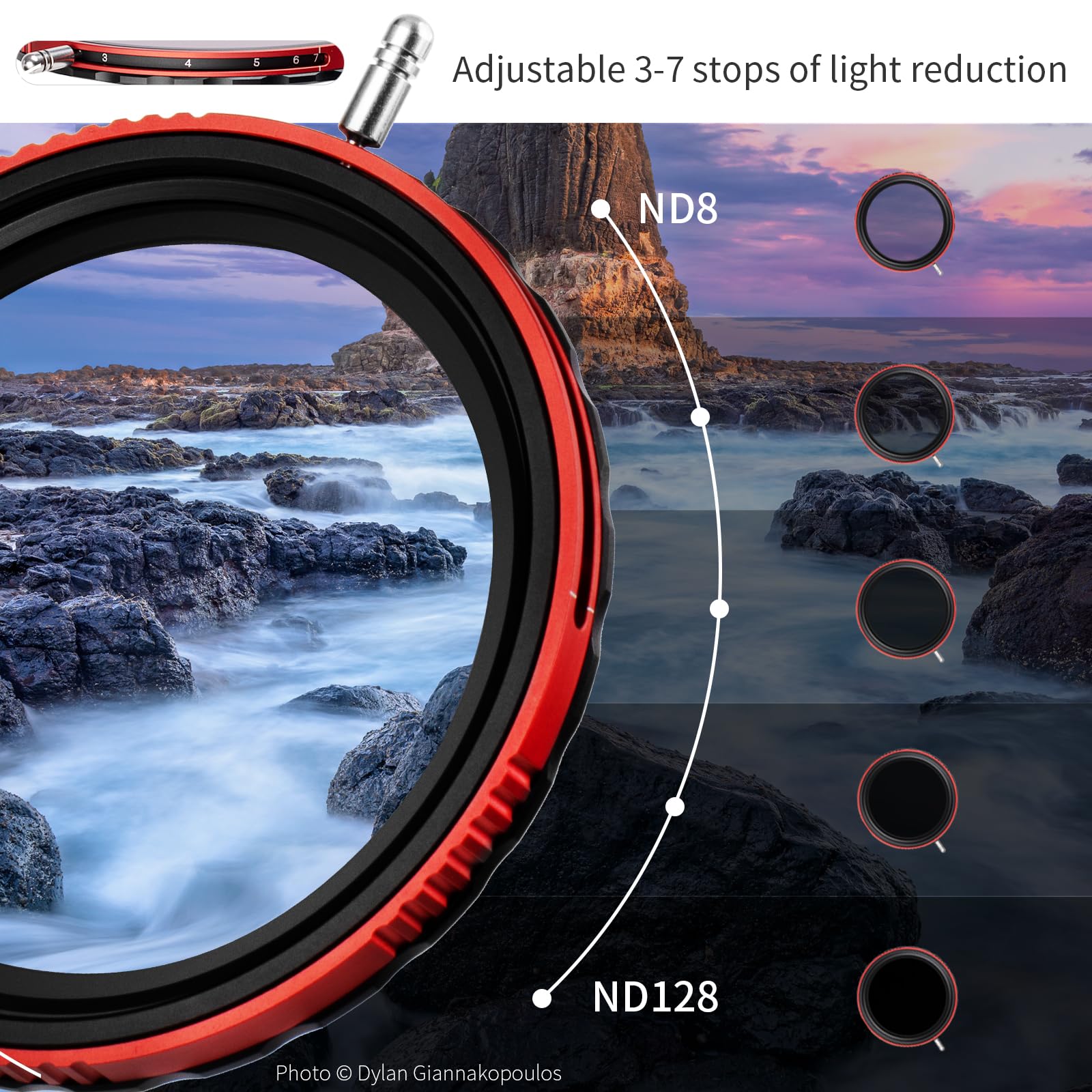 Haida Filter for Camera Pro II Multi-Coating Circular Polarizer + Variable Neutral Density SLR Camera Lens Filter Waterproof Scratch Resistant Nano-Coating CPL + VND Filter 82mm(2 in 1)