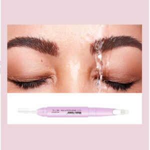 Music Flower Eyebrow Pencil - Light Brown Dual Ended Brow Pen & Eyebrow Wax Pen, Waterproof Smudge Proof Long Lasting Eyebrow Pen, Eyebrow Waxing Shaping Clear Eye Makeup Kit