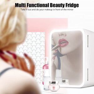 HEEPDD Mini Fridge, 8L Portable Cosmetic Fridges Small Makeup Refrigerator with Mirror for All Cosmetics and Skincare Needs