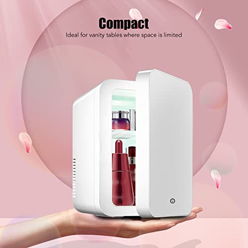 HEEPDD Mini Fridge, 8L Portable Cosmetic Fridges Small Makeup Refrigerator with Mirror for All Cosmetics and Skincare Needs