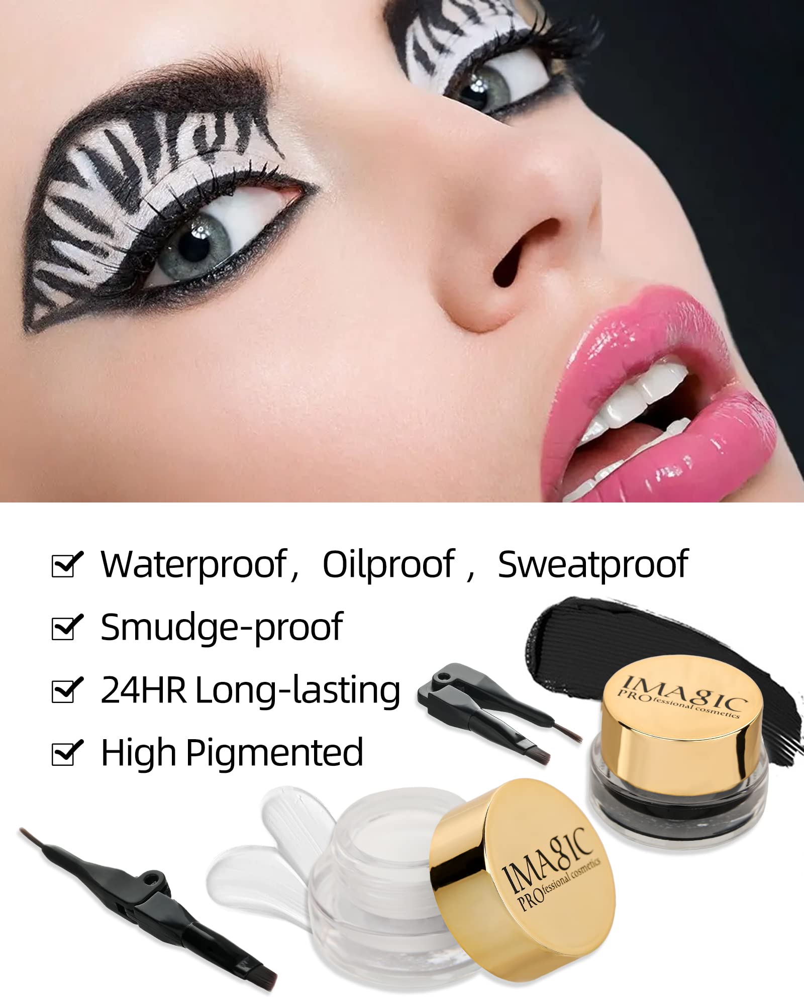 LYSdefeu Black Gel Eyeliner, Long Lasting Waterproof Matte Eyeliner Cream Gel, High-Intensity Pigments Smudge-Proof Eye Liner,Makeup Gift for Women Girl delineador de ojos contra el agua