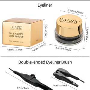 LYSdefeu Black Gel Eyeliner, Long Lasting Waterproof Matte Eyeliner Cream Gel, High-Intensity Pigments Smudge-Proof Eye Liner,Makeup Gift for Women Girl delineador de ojos contra el agua