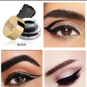 LYSdefeu Black Gel Eyeliner, Long Lasting Waterproof Matte Eyeliner Cream Gel, High-Intensity Pigments Smudge-Proof Eye Liner,Makeup Gift for Women Girl delineador de ojos contra el agua