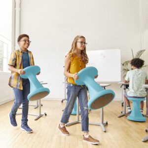 ECR4Kids Twist Wobble Stool, 18in Seat Height, Active Seating, Cyan