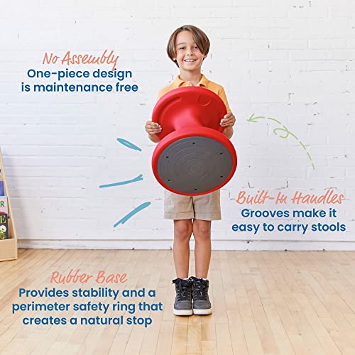 ECR4Kids Twist Wobble Stool, 14in Seat Height, Active Seating, Red