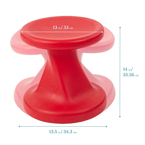 ECR4Kids Twist Wobble Stool, 14in Seat Height, Active Seating, Red