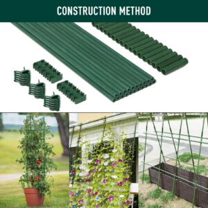 MAXPACE 62pcs Garden Stakes Kit: Includes 20 Sets of Fiberglass Plant Sticks Supports & Accessories for DIY 4ft, 5ft, 6ft, 7ft Stakes for Tomato, Vegetables, Indoor & Outdoor Gardening Supplies