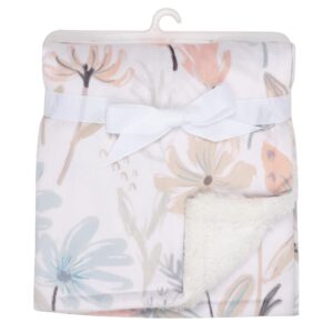 Lambs & Ivy Baby Blooms Watercolor Floral/Butterfly Soft Fleece Baby Blanket