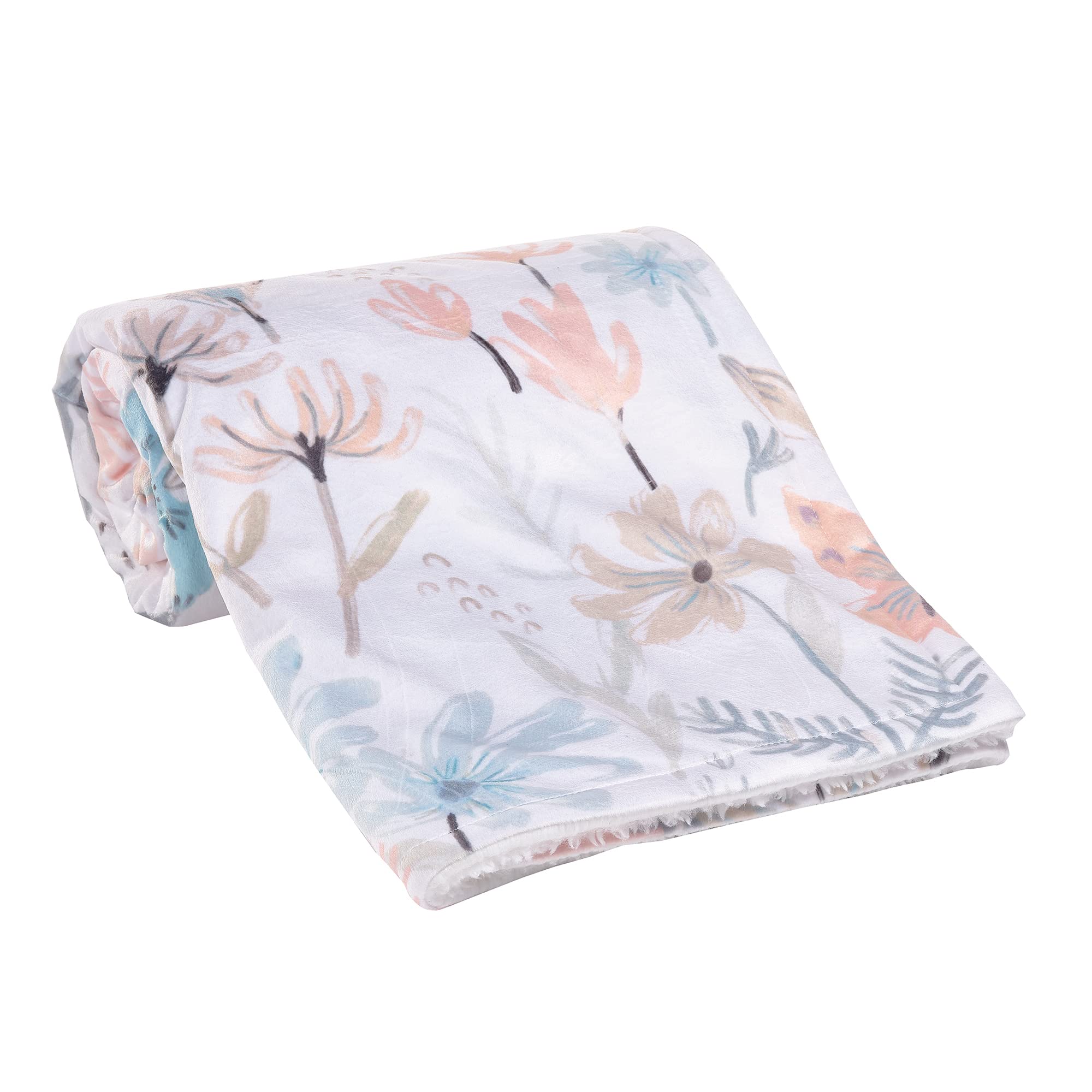 Lambs & Ivy Baby Blooms Watercolor Floral/Butterfly Soft Fleece Baby Blanket