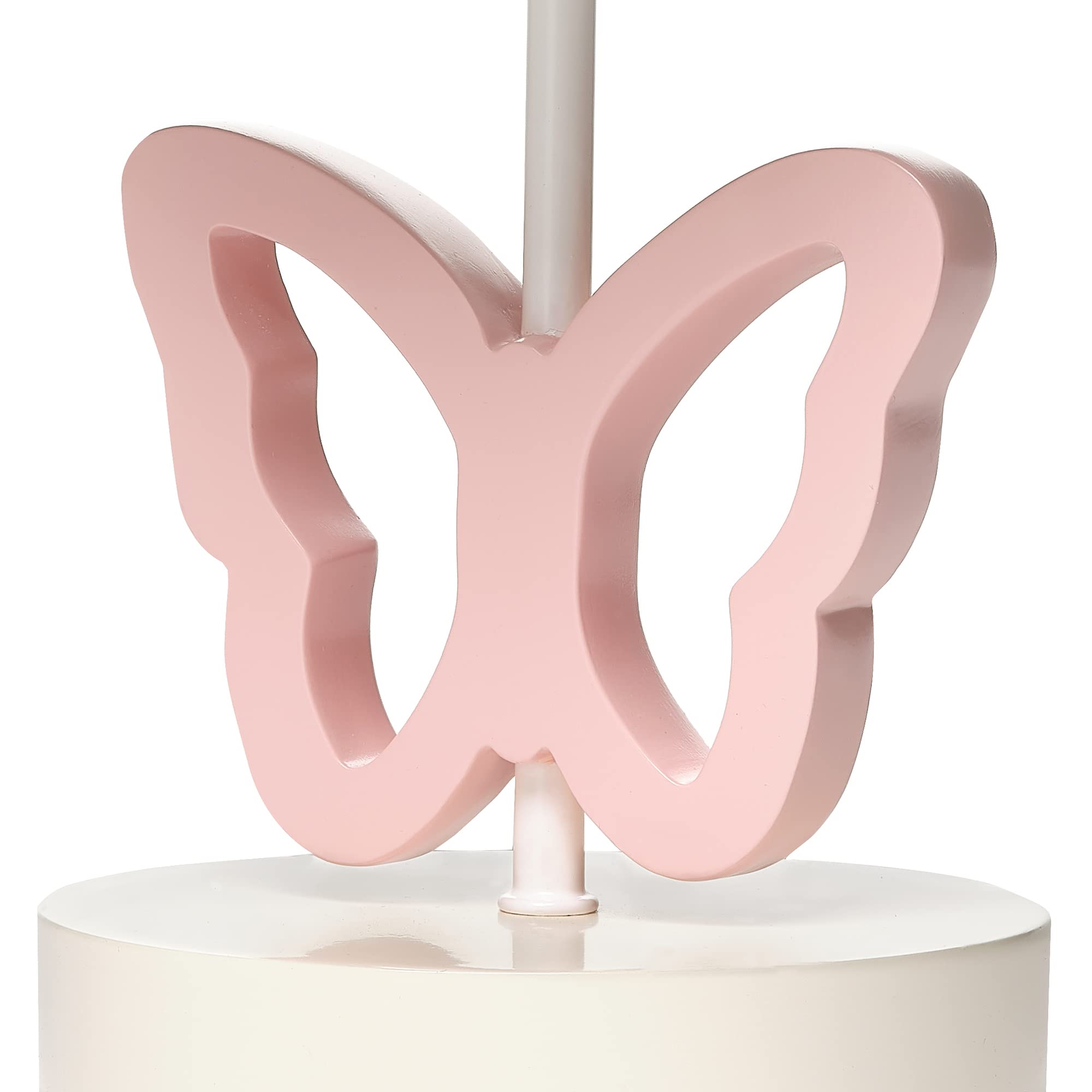 Lambs & Ivy Baby Blooms Pink Butterfly Nursery Lamp with Floral Shade & Bulb