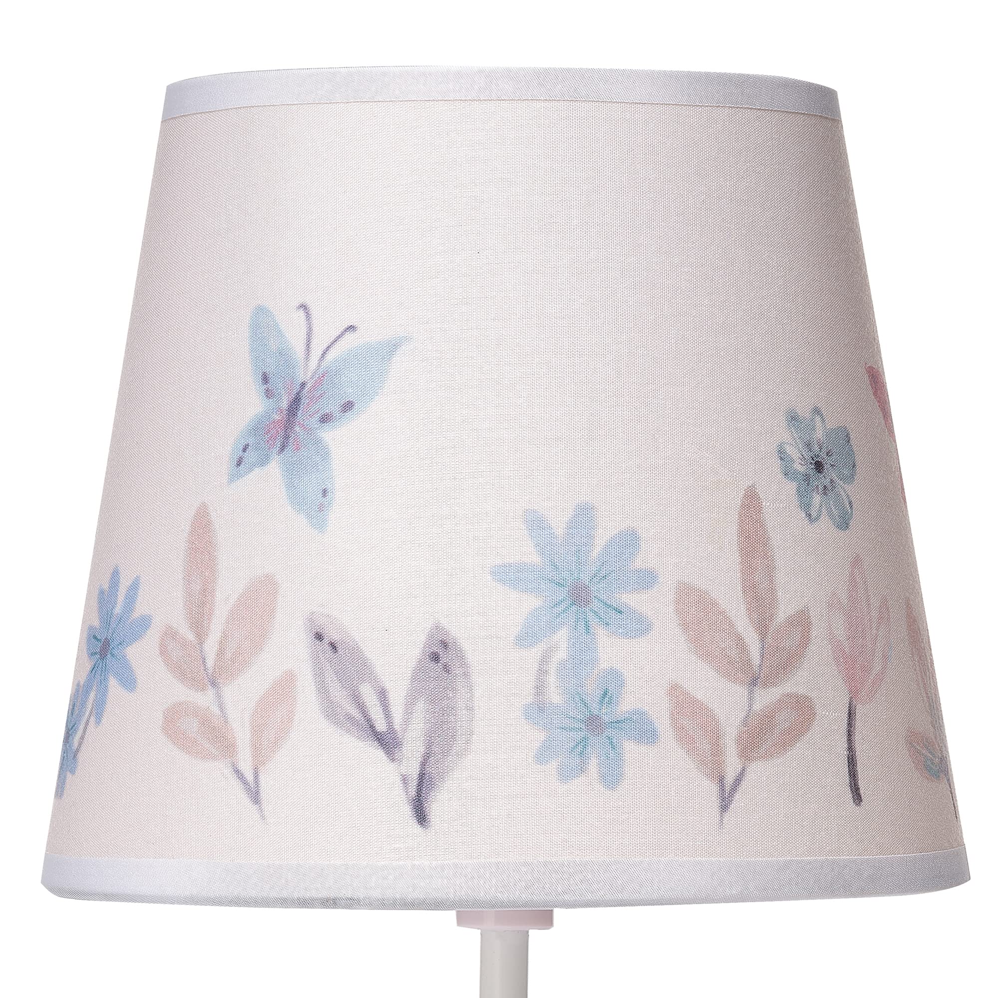 Lambs & Ivy Baby Blooms Pink Butterfly Nursery Lamp with Floral Shade & Bulb