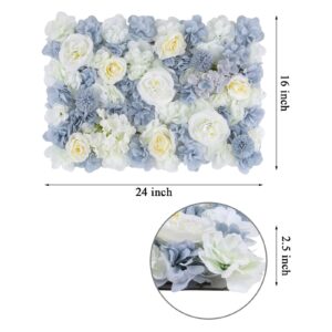 Flower Wall Panel Set, U'Artliens Artificial Wall Flower Backdrop 24x16 Inch 3D Silk Hydrangea Rose Floral Panel for Photo Background Home Party Wedding Backdrop Decoration(2pcs,Autumn Pink)