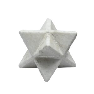 snow quartz merkaba crystal - 0.75" inches 3d metatrons cube crystal merkaba